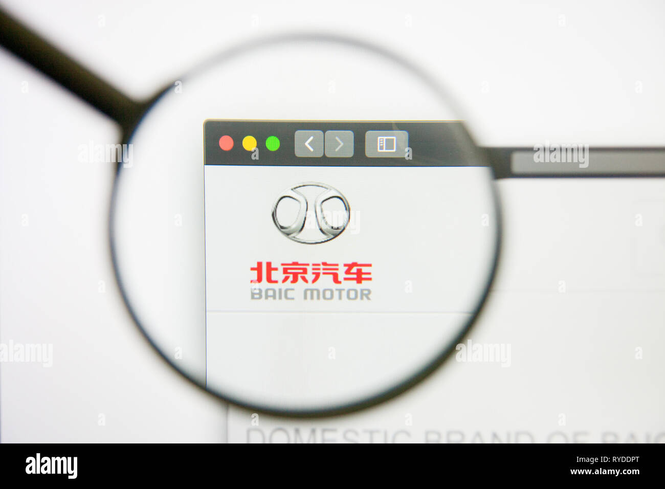 Los Angeles, California, USA - 14 February 2019: BAIC Motor website ...