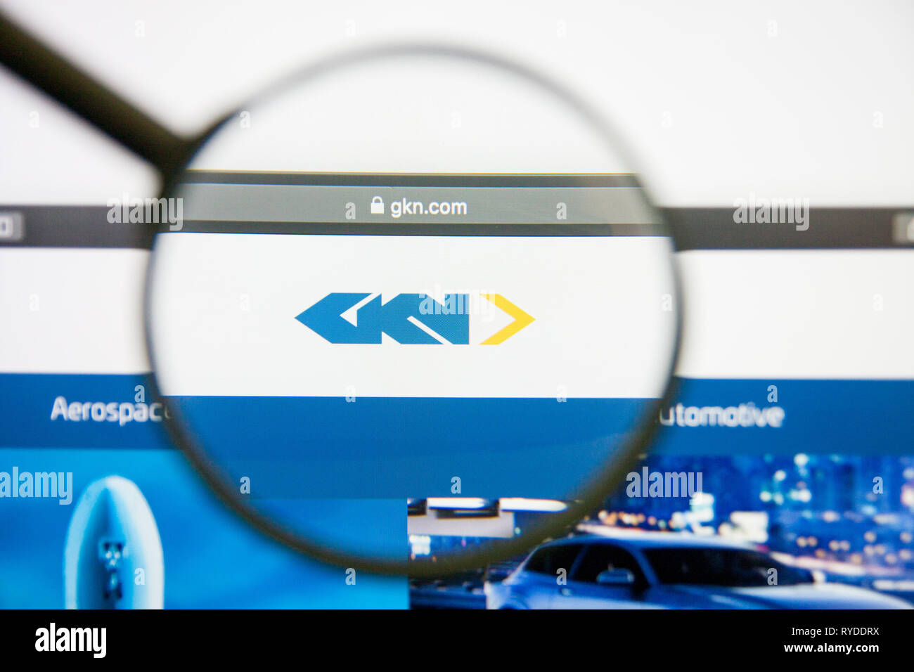 Los Angeles, California, USA - 14 February 2019: GKN website homepage ...