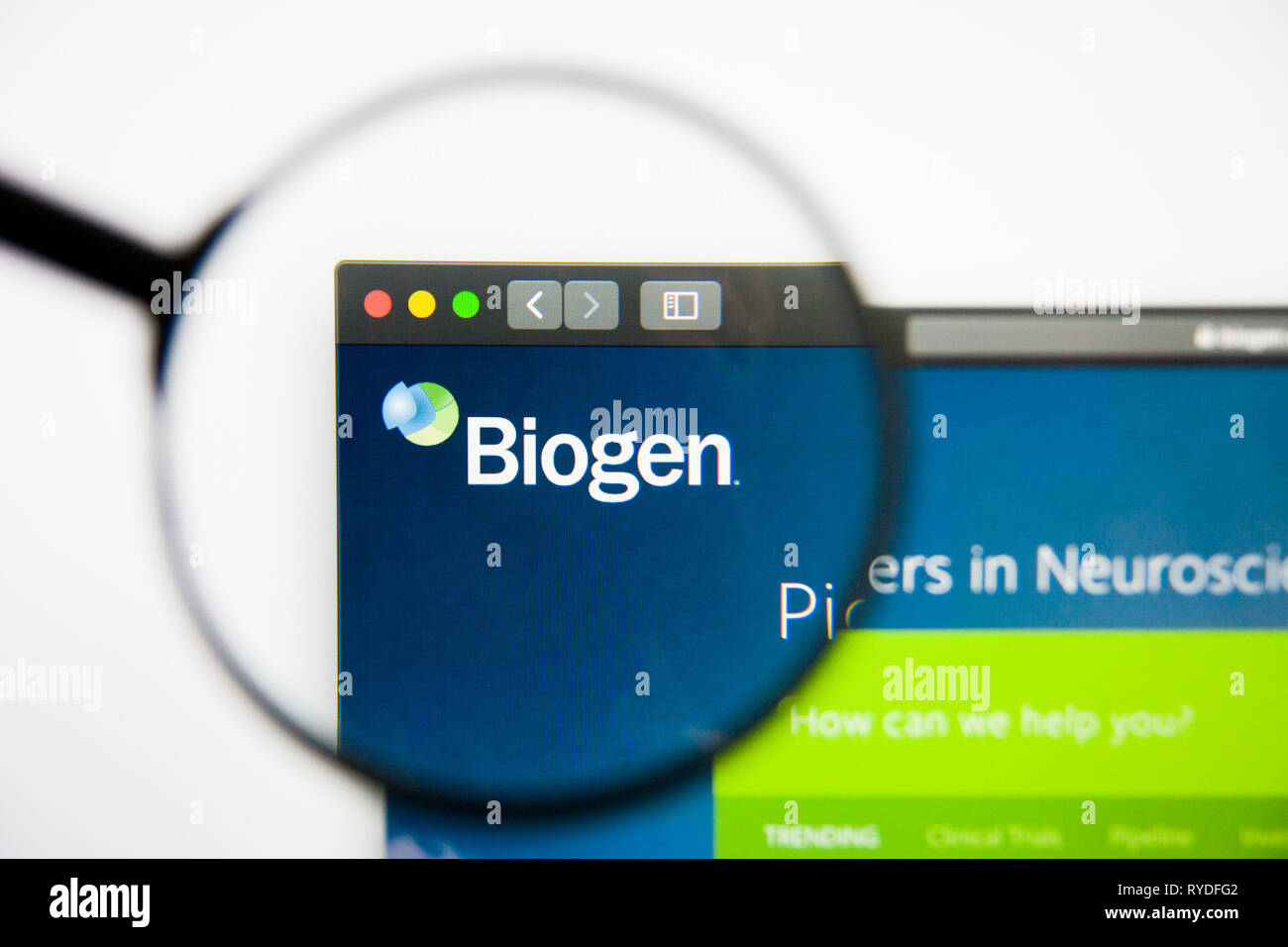 Los Angeles, California, USA - 28 February 2019: Biogen website ...