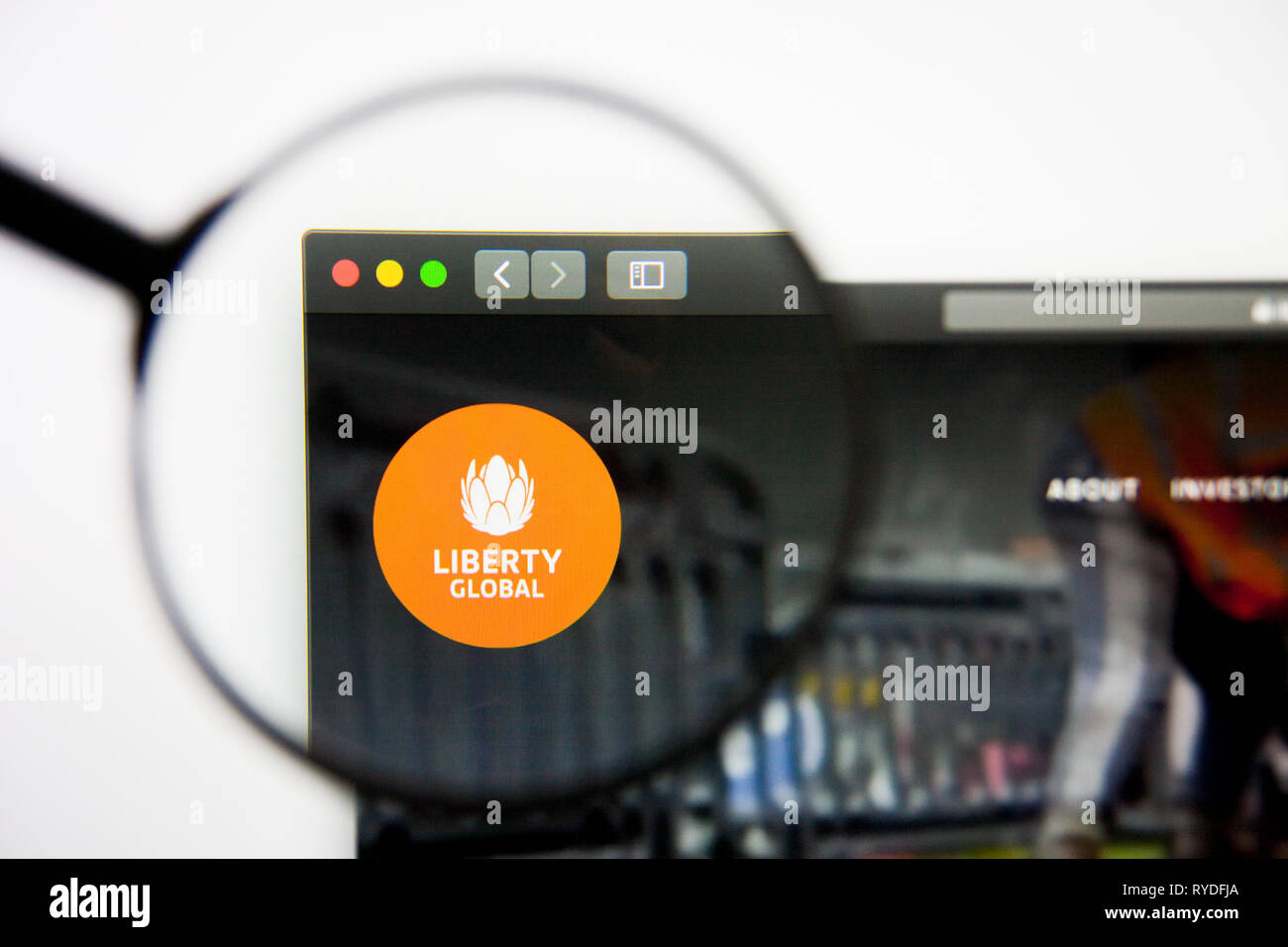 Los Angeles, California, USA - 28 February 2019: Liberty Global website ...