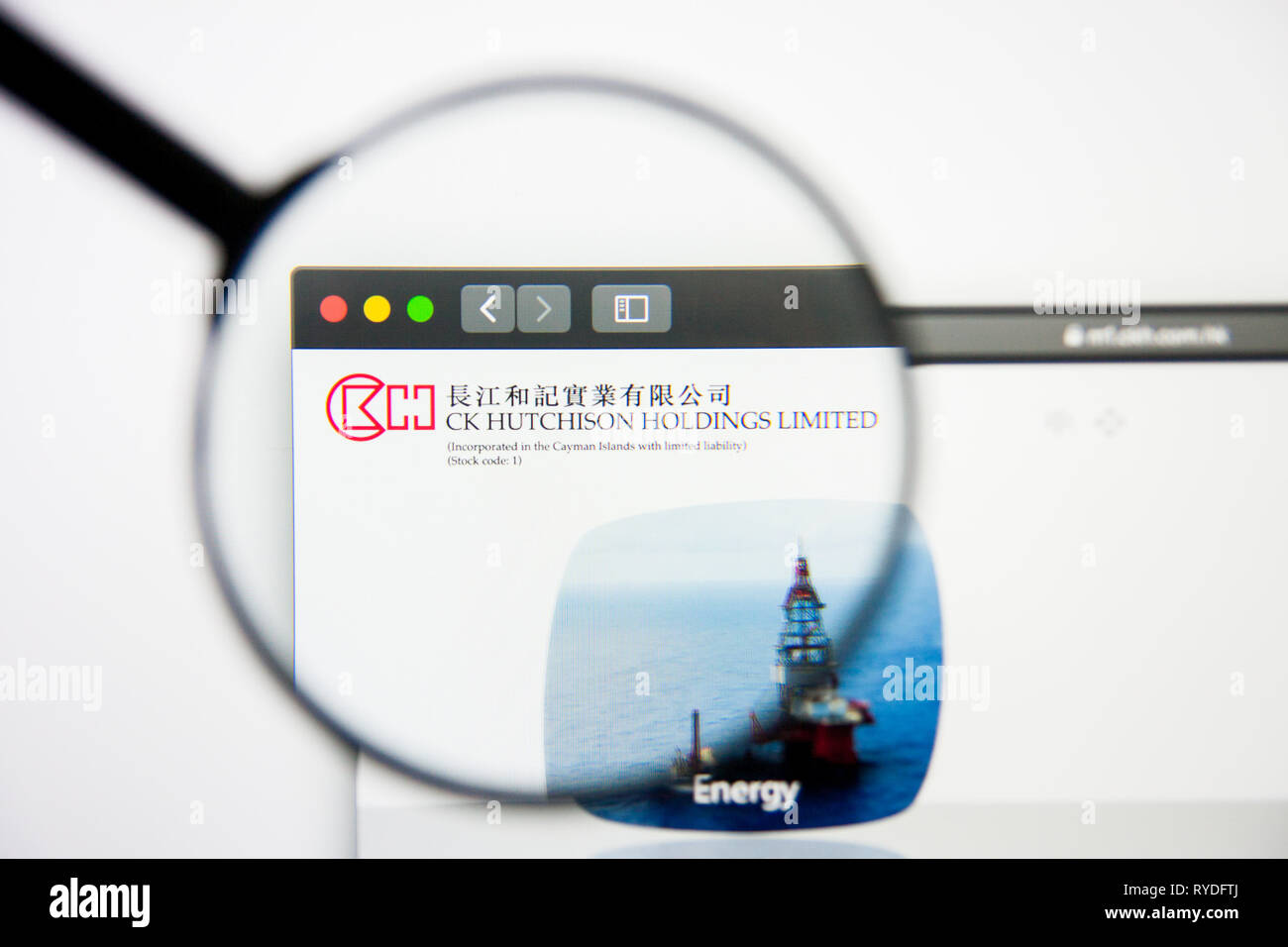 Los Angeles, California, USA - 5 March 2019: CK Hutchison website ...