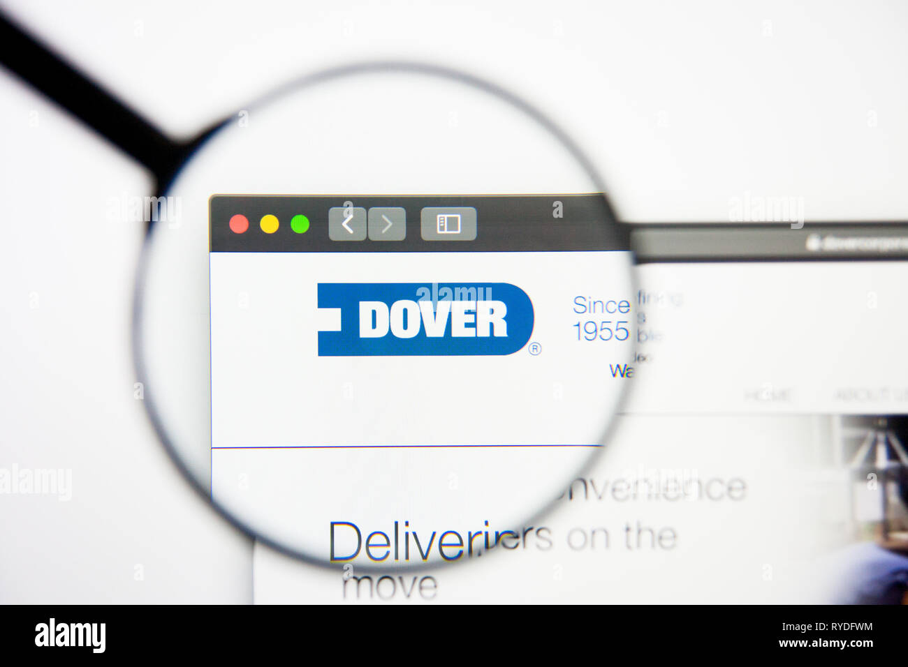 Los Angeles, California, USA - 5 March 2019: Dover website homepage ...