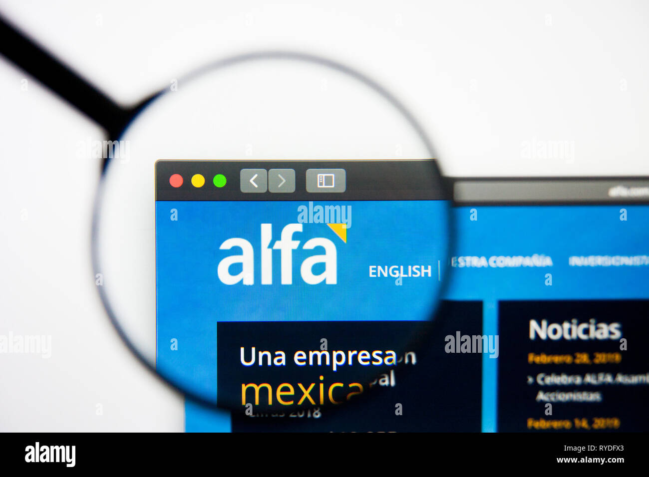 Los Angeles, California, USA - 5 March 2019: ALFA website homepage ...