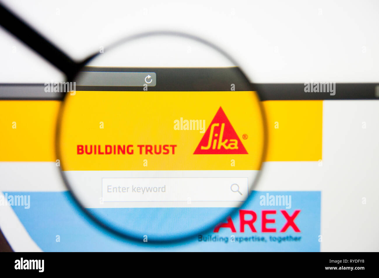 Los Angeles, California, USA - 5 March 2019: Sika website homepage ...