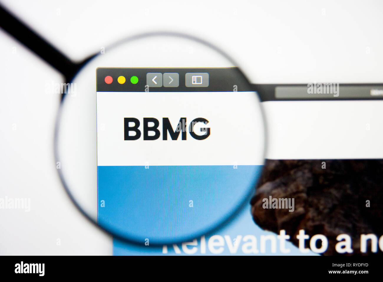 Los Angeles, California, USA - 5 March 2019: BBMG website homepage ...