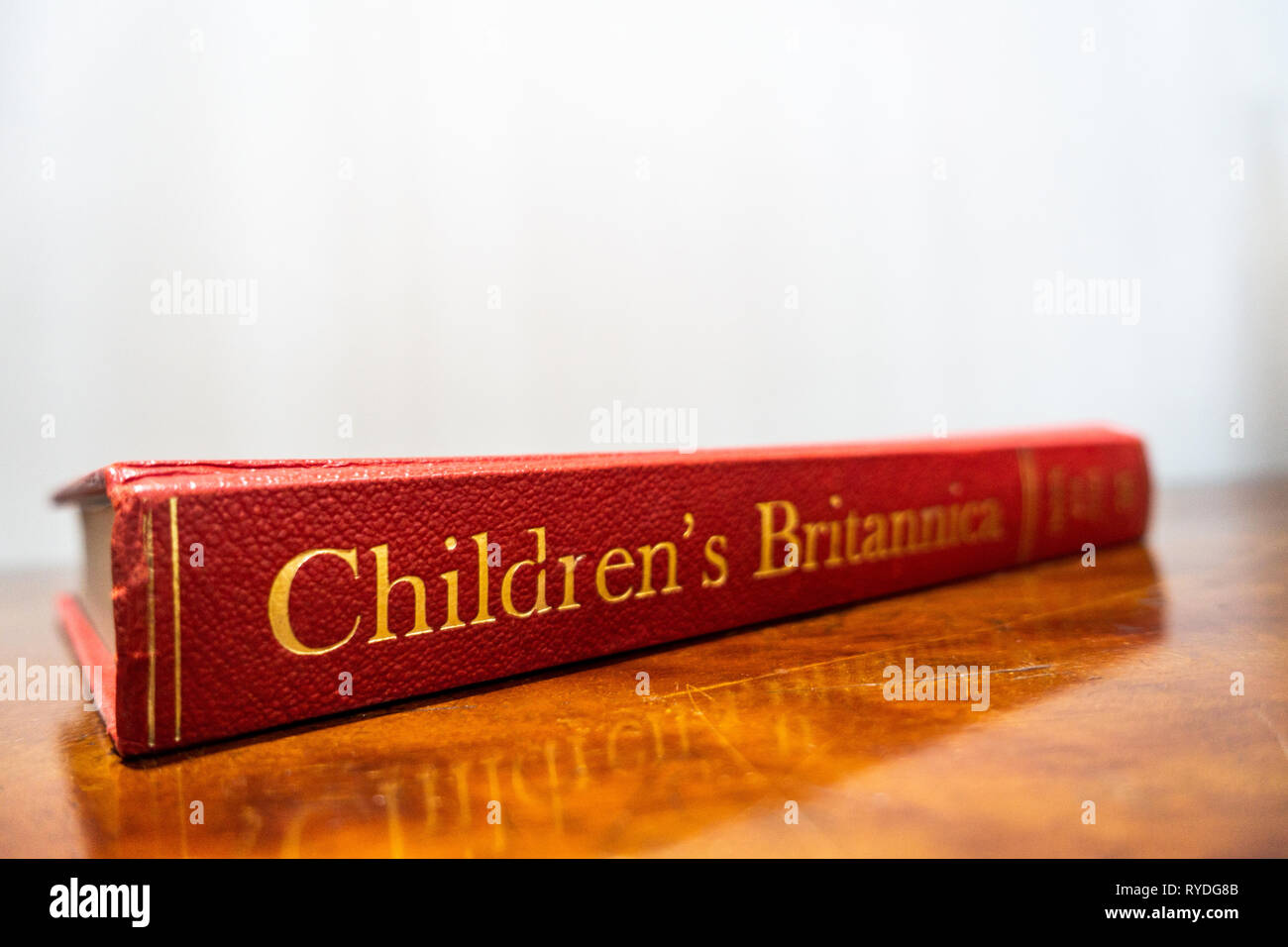 close up of a Childrens Encyclopedia Britannica Red book Stock Photo ...
