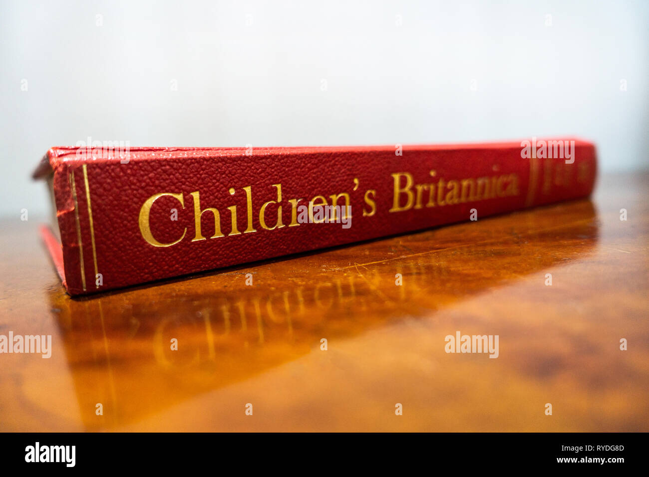 close up of a Childrens Encyclopedia Britannica Red book Stock Photo ...