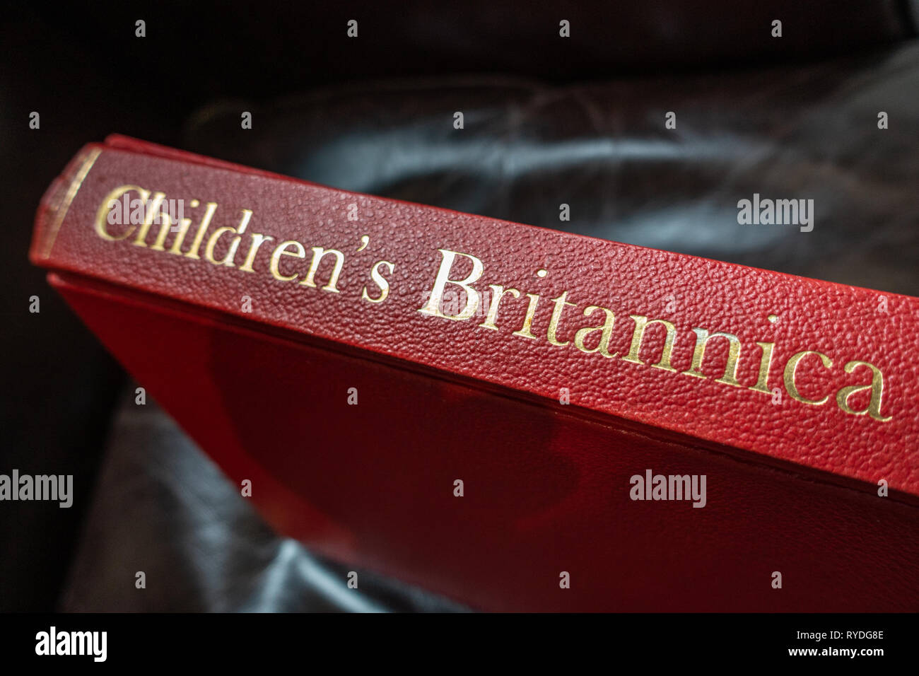 close up of a Childrens Encyclopedia Britannica Red book Stock Photo ...