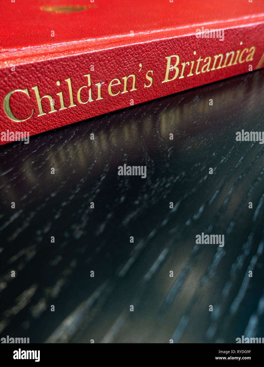 close up of a Childrens Encyclopedia Britannica Red book Stock Photo ...