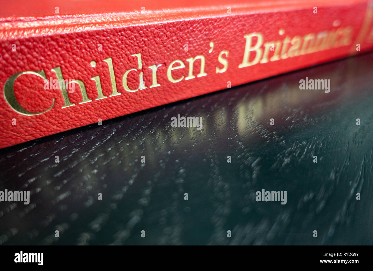 close up of a Childrens Encyclopedia Britannica Red book Stock Photo ...