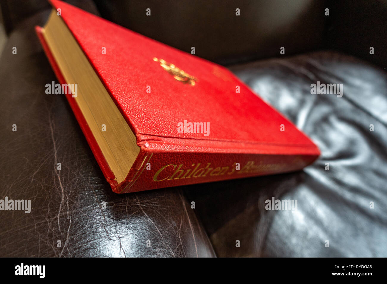 close up of a Childrens Encyclopedia Britannica Red book Stock Photo ...