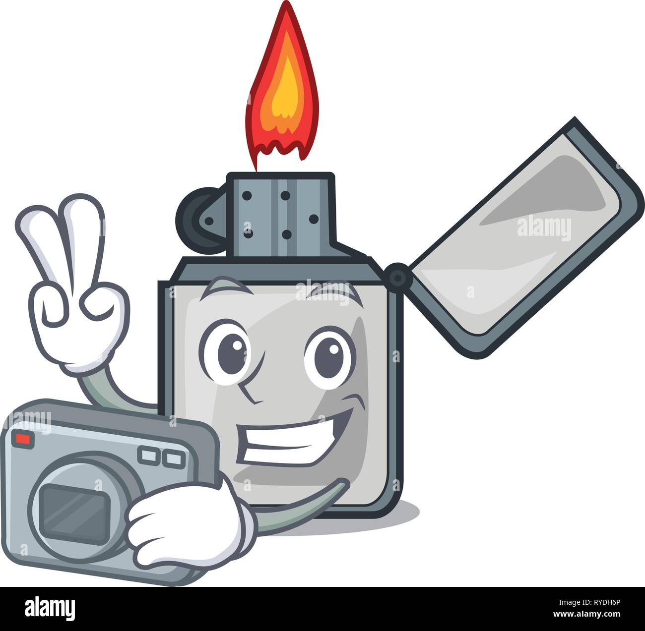 Photographer cigarette lighters isolated with the cartoon Stock Vector ...