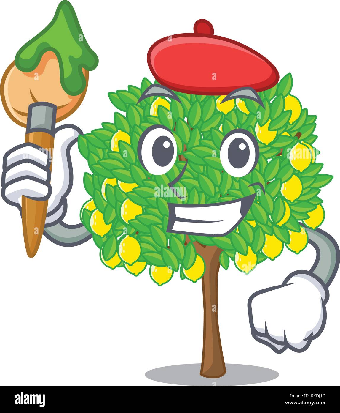 Artist lemon tree in the cartoon shape Stock Vector Image & Art - Alamy