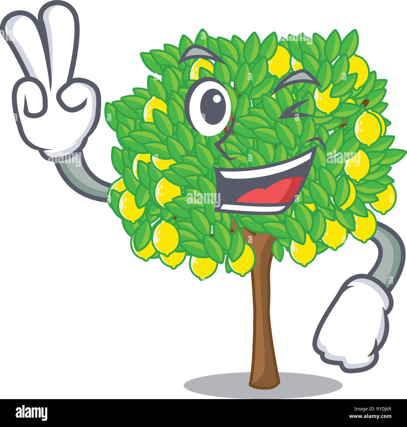 Two finger lemon tree isolated with the mascot Stock Vector Image & Art ...
