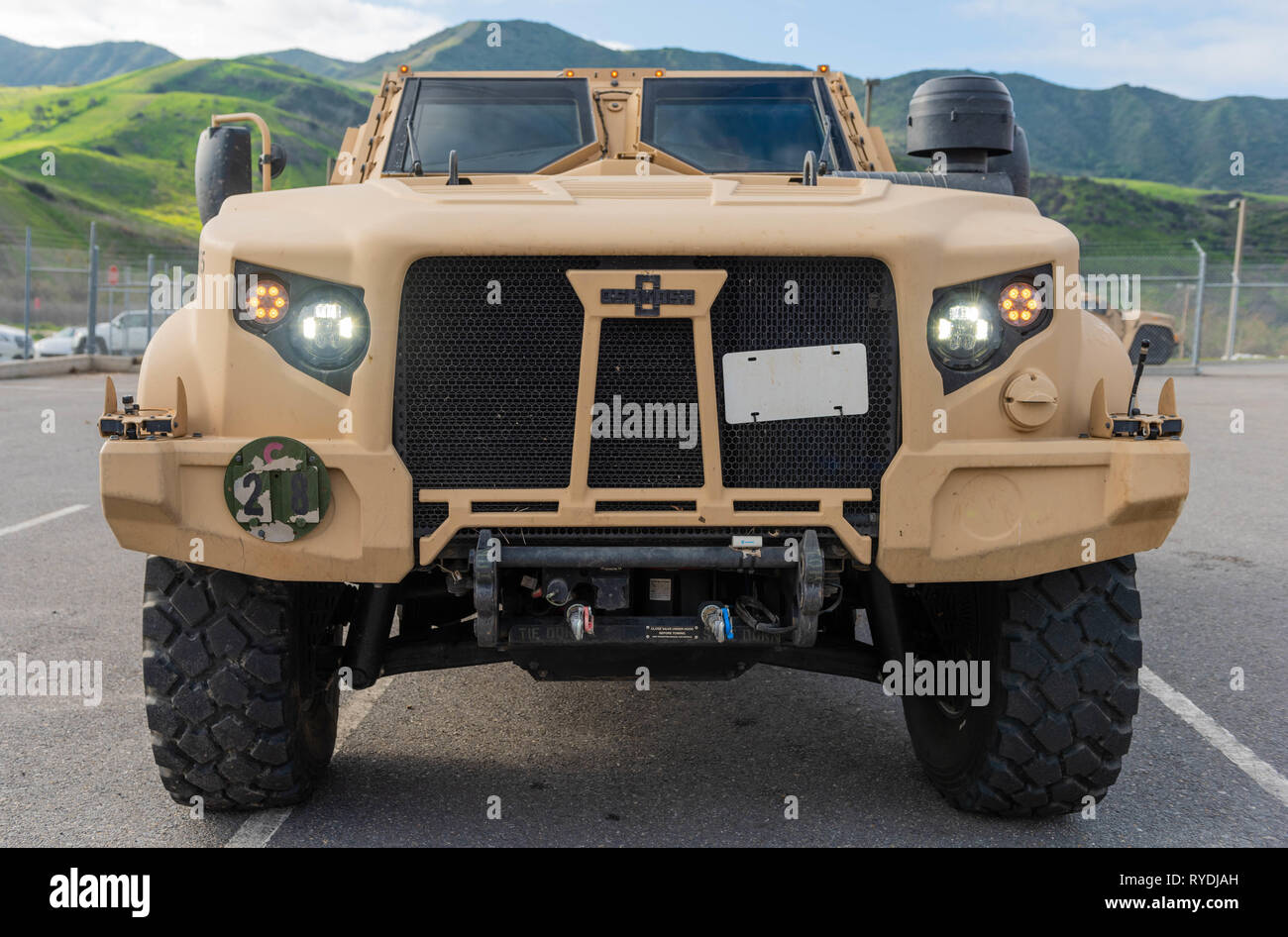 A Joint Light Tactical Vehicle awaits vehicle pre-checks before ...