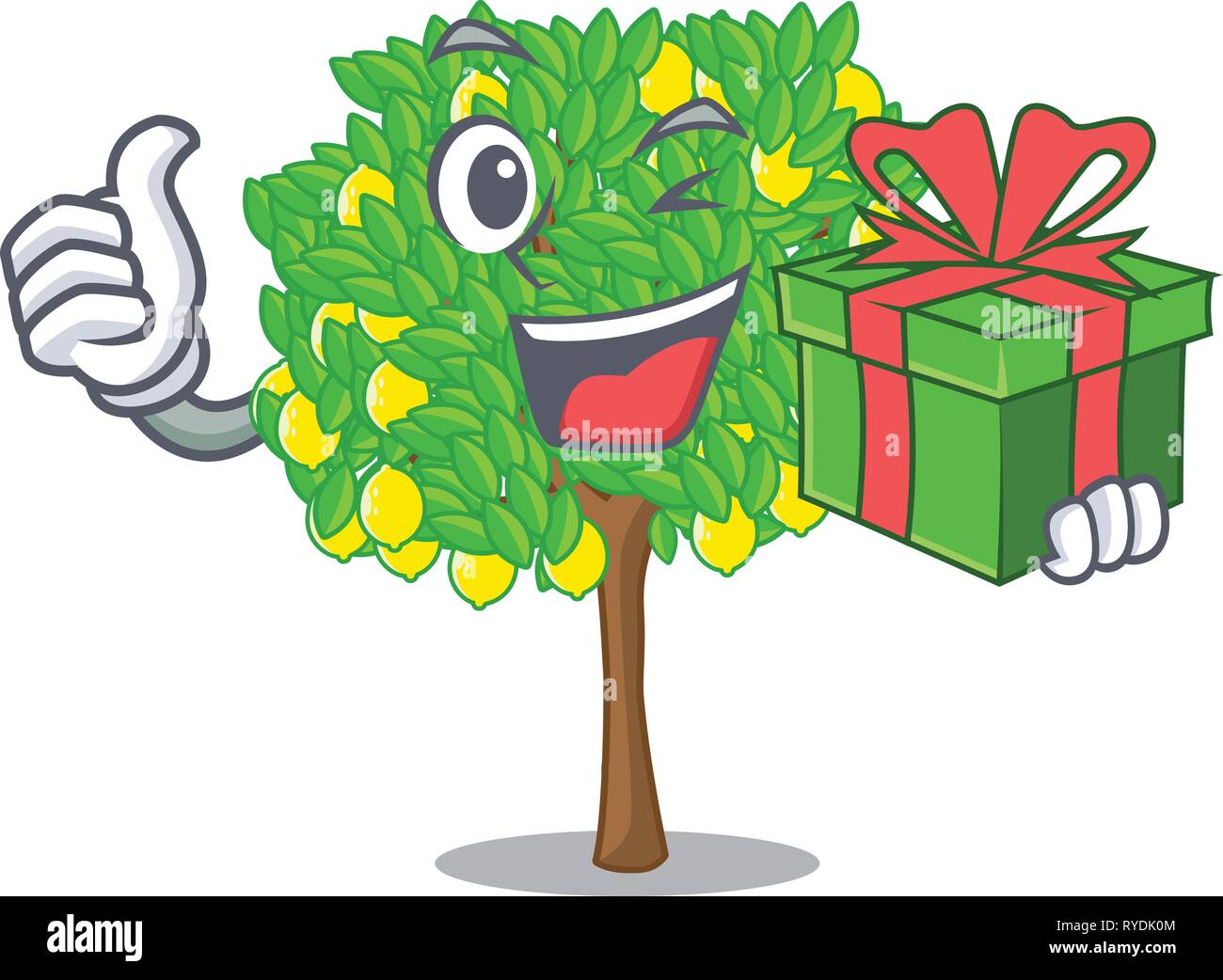 With gift lemon tree cartoon next the house Stock Vector Image & Art ...