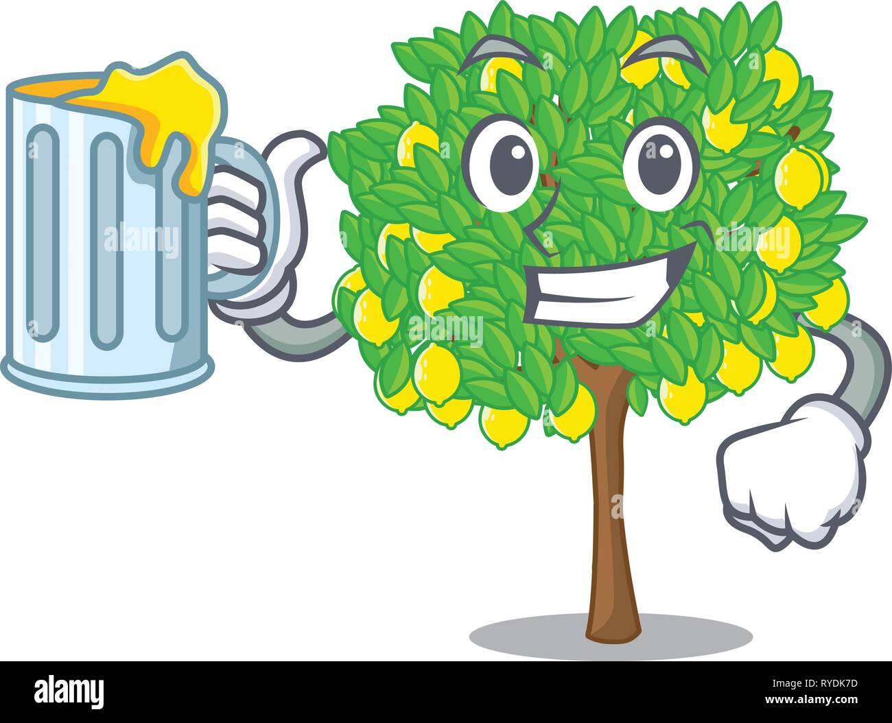 With juice lemon tree cartoon next the house Stock Vector Image & Art ...