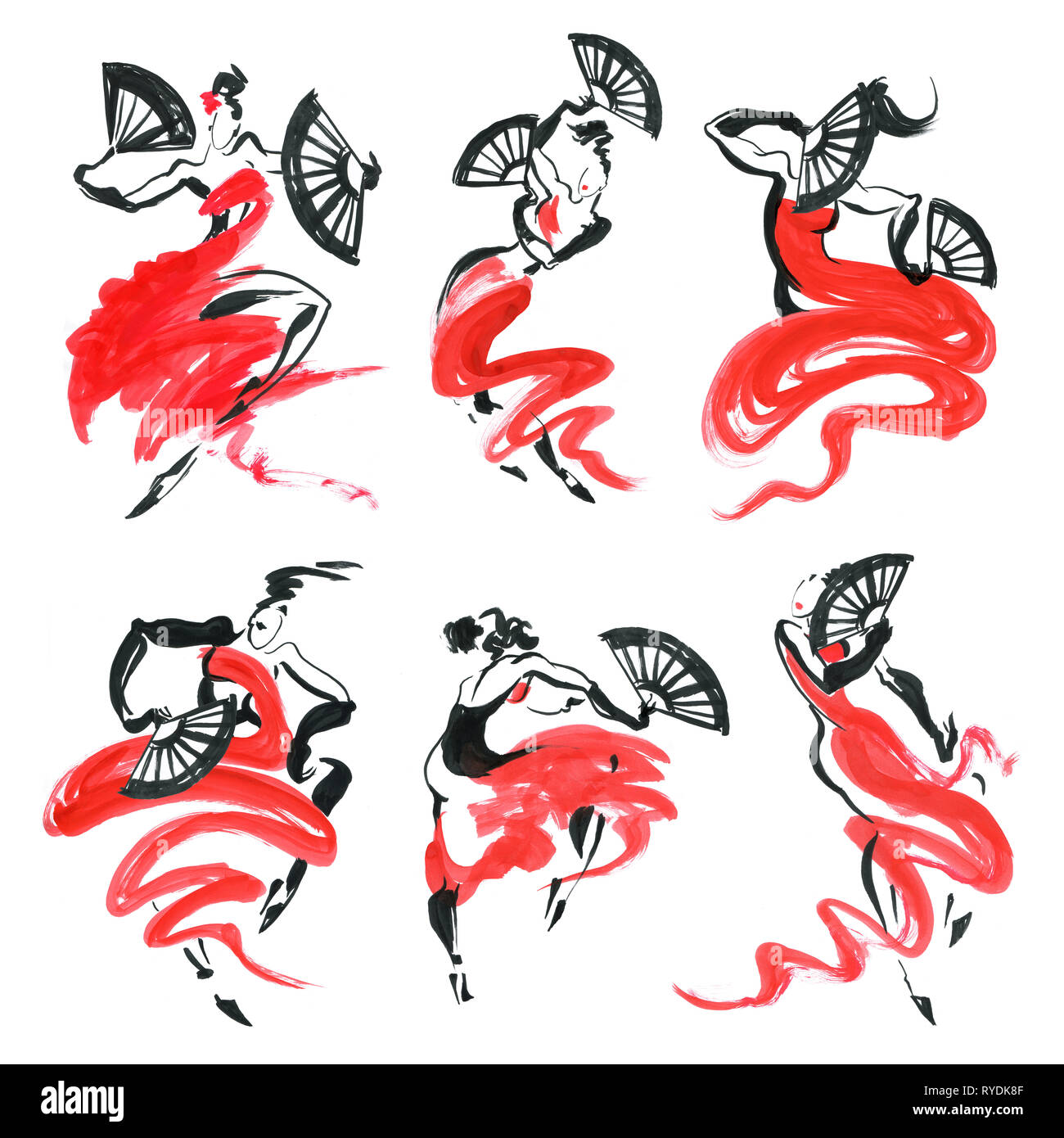 Flamenco dancers painting Cut Out Stock Images & Pictures - Alamy