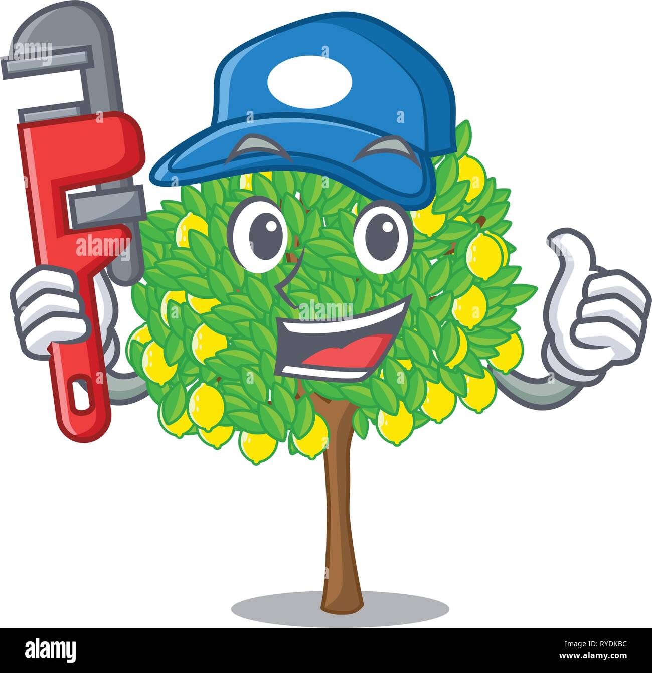 Plumber lemon tree in the pot character Stock Vector Image & Art - Alamy