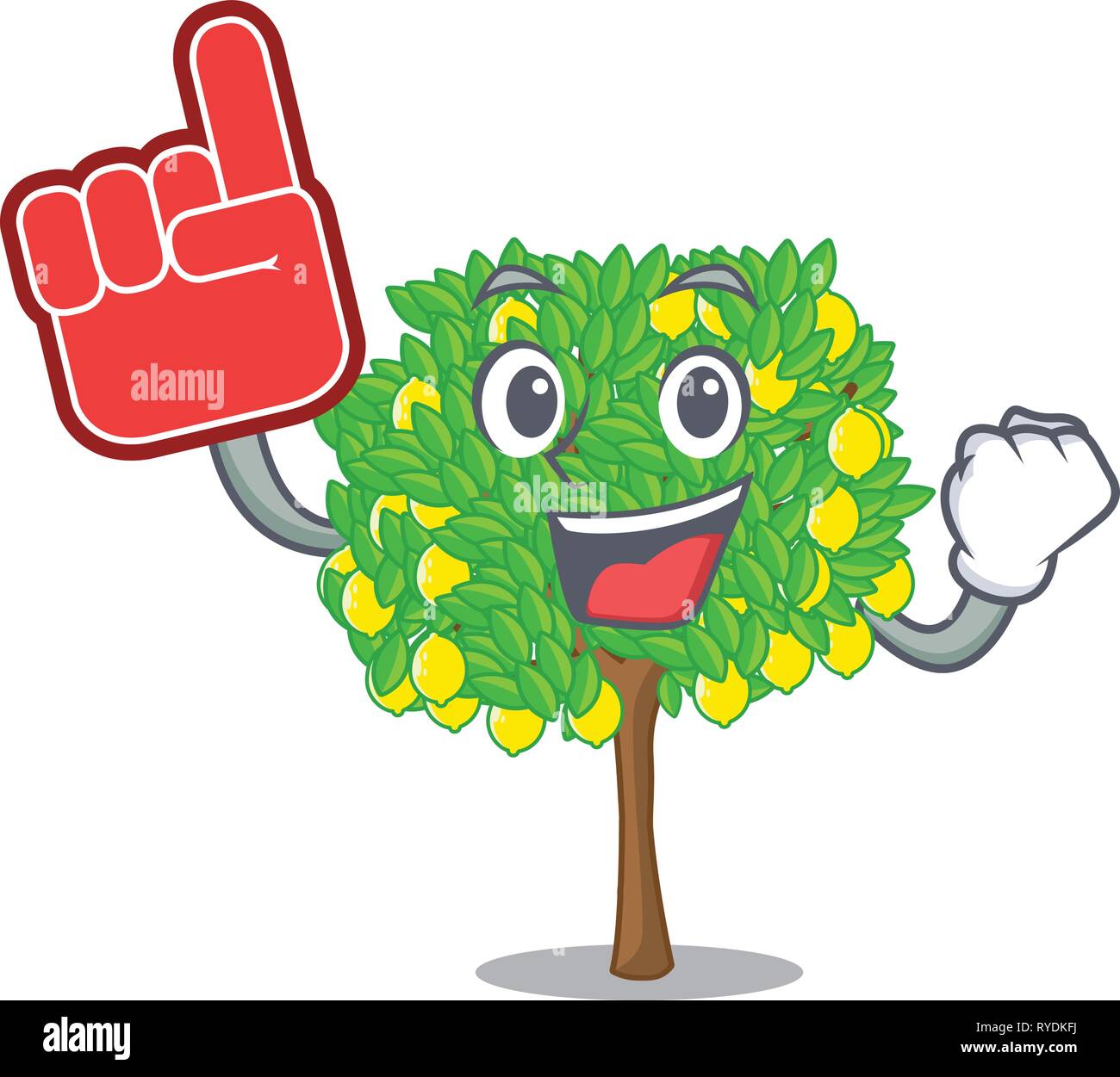 Foam finger lemon tree in the pot character Stock Vector Image & Art ...