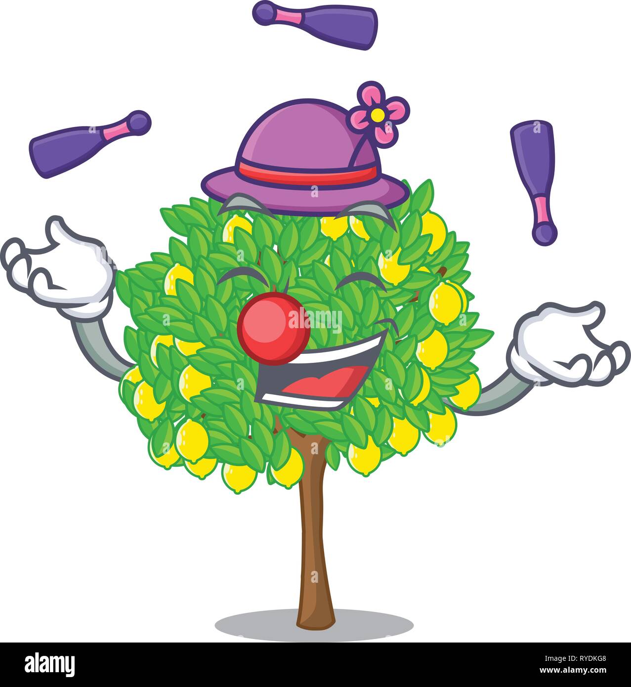 Lemon fruit plant pot Stock Vector Images - Alamy