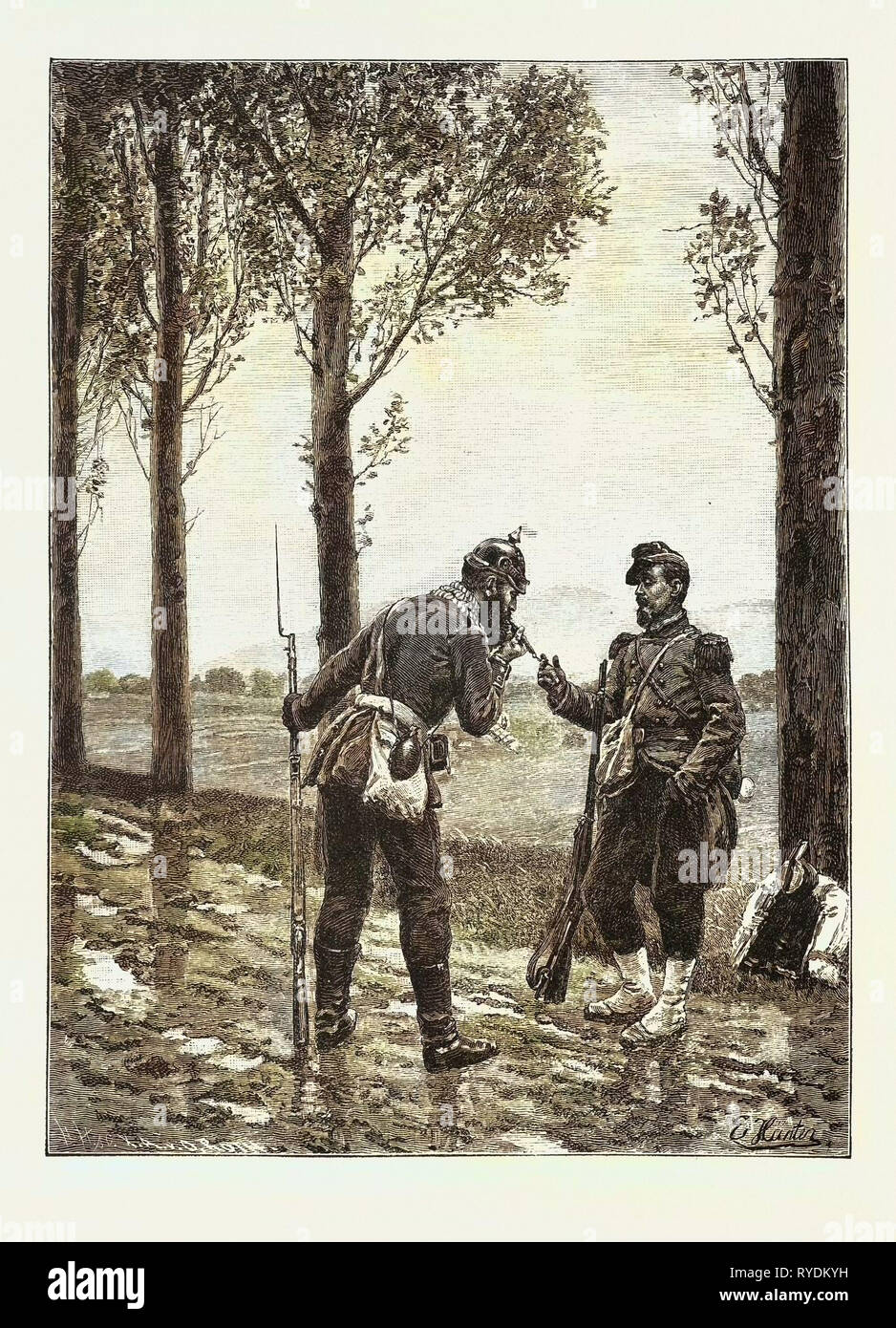 Franco-Prussian War: Friendly Encounter Between Two Hostile Outposts ...