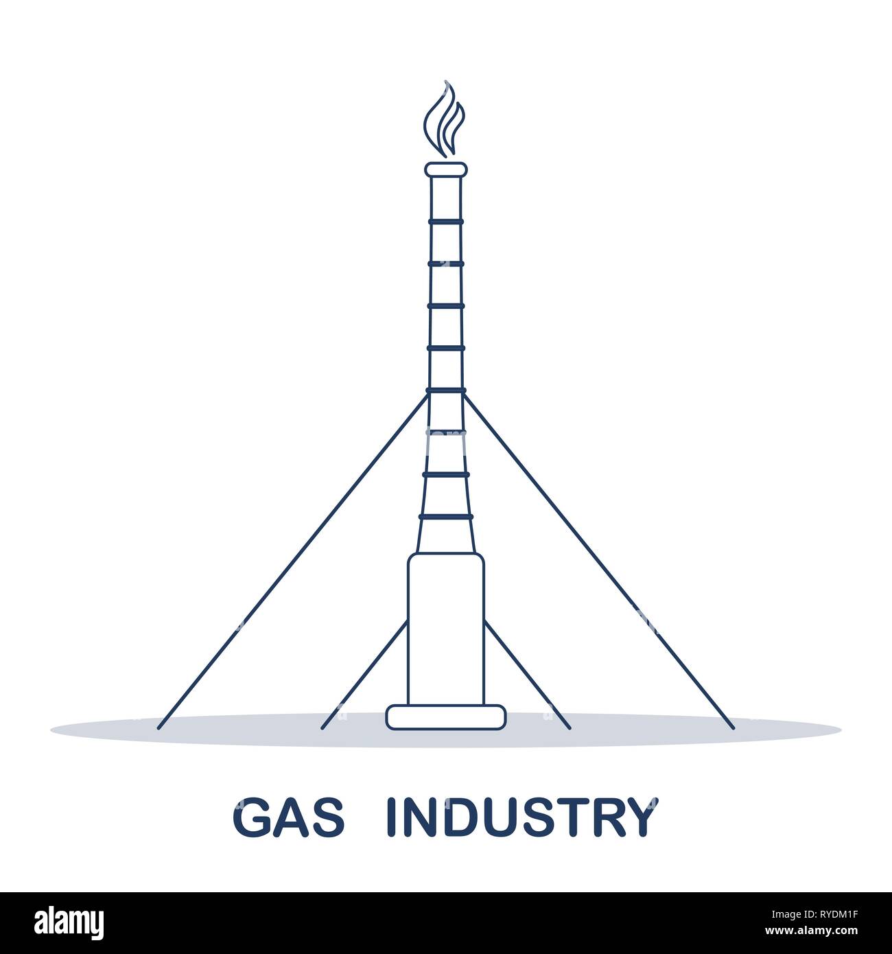 Vector illustration with equipment for gas production. Gas industry ...