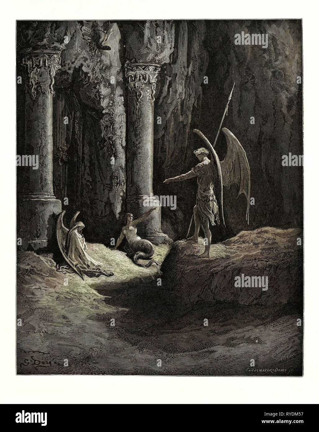 Satan at the Gates of Hell, by Gustave Doré, 1832 - 1883, French ...