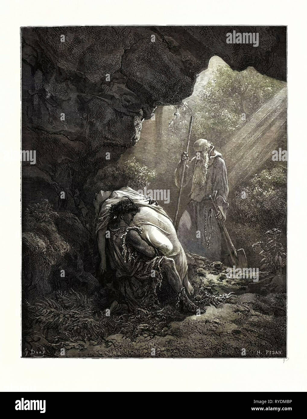 The Burial of Atala, by Gustave Dore, 1832 - 1883, French. Engraving ...