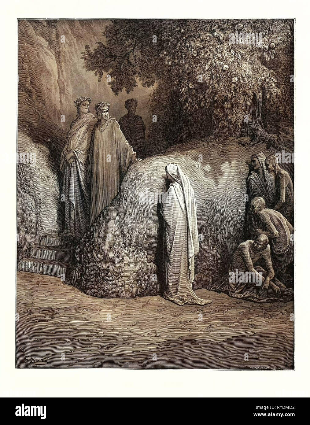 Dante and the Spirit of Forese, by Gustave Doré, 1832 - 1883, French ...