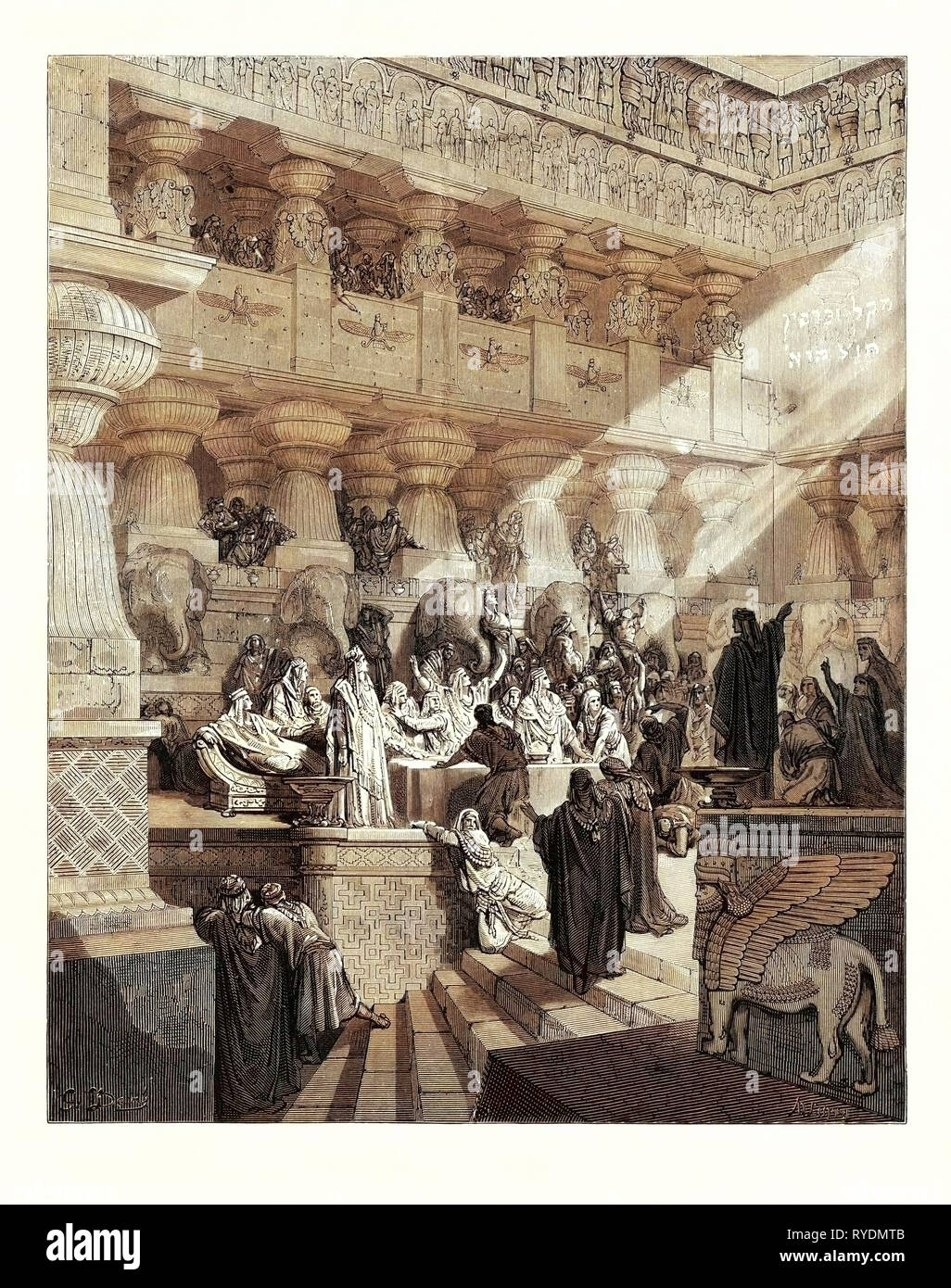 Daniel Interpreting the Writing on the Wall, by Gustave Doré, 1832 ...