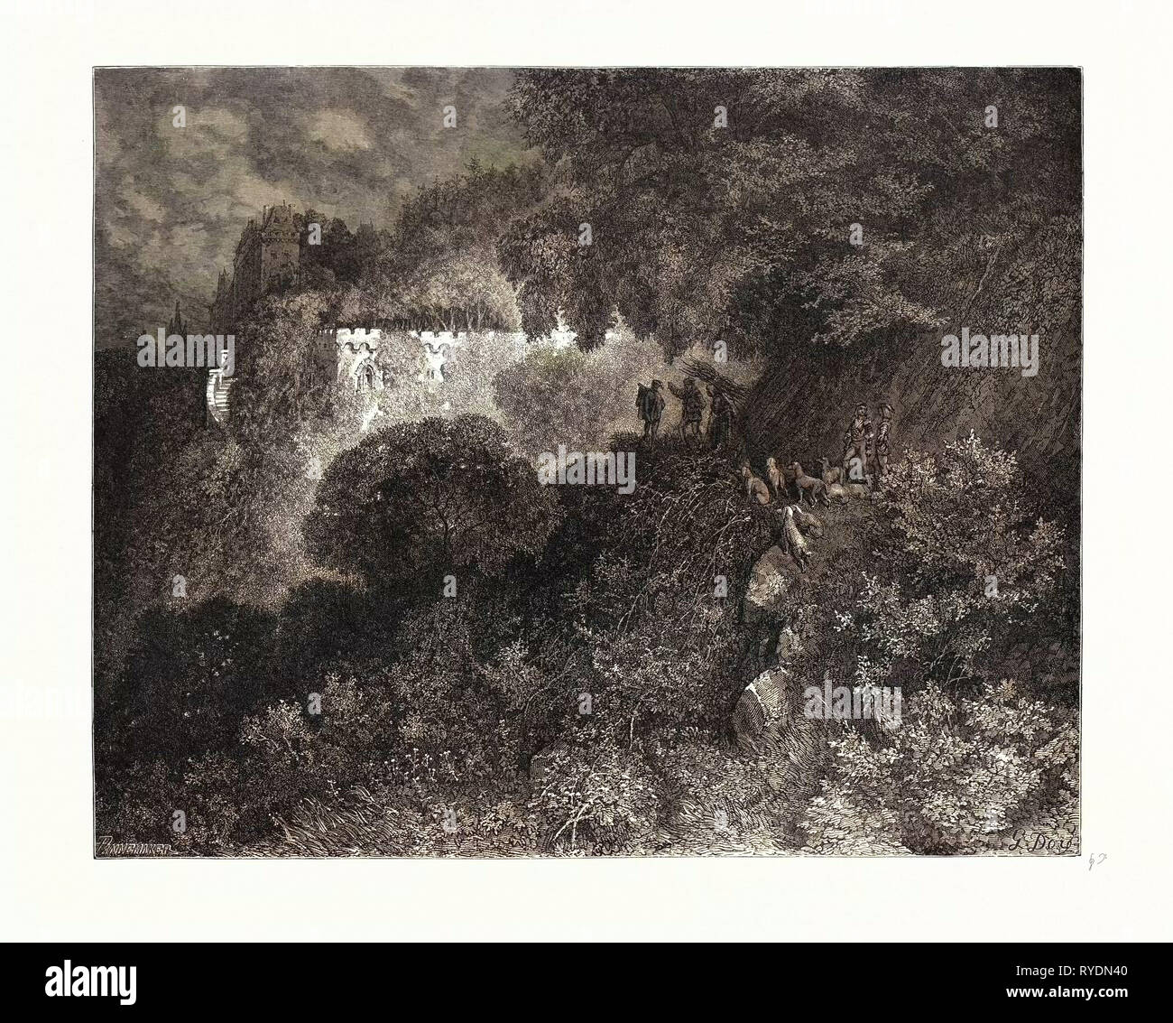 The Palace of Sleep, by Gustave Dore, 1832 - 1883, French. Engraving ...