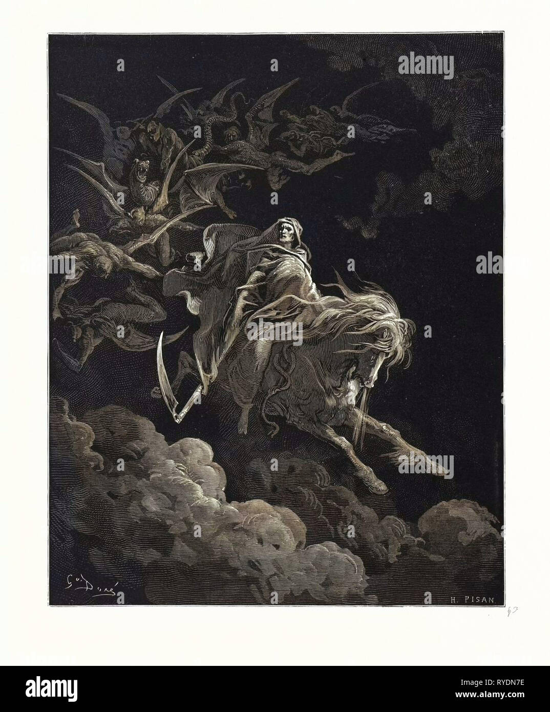 The Vision of Death, by Gustave Dore, 1832 - 1883, French. Engraving ...