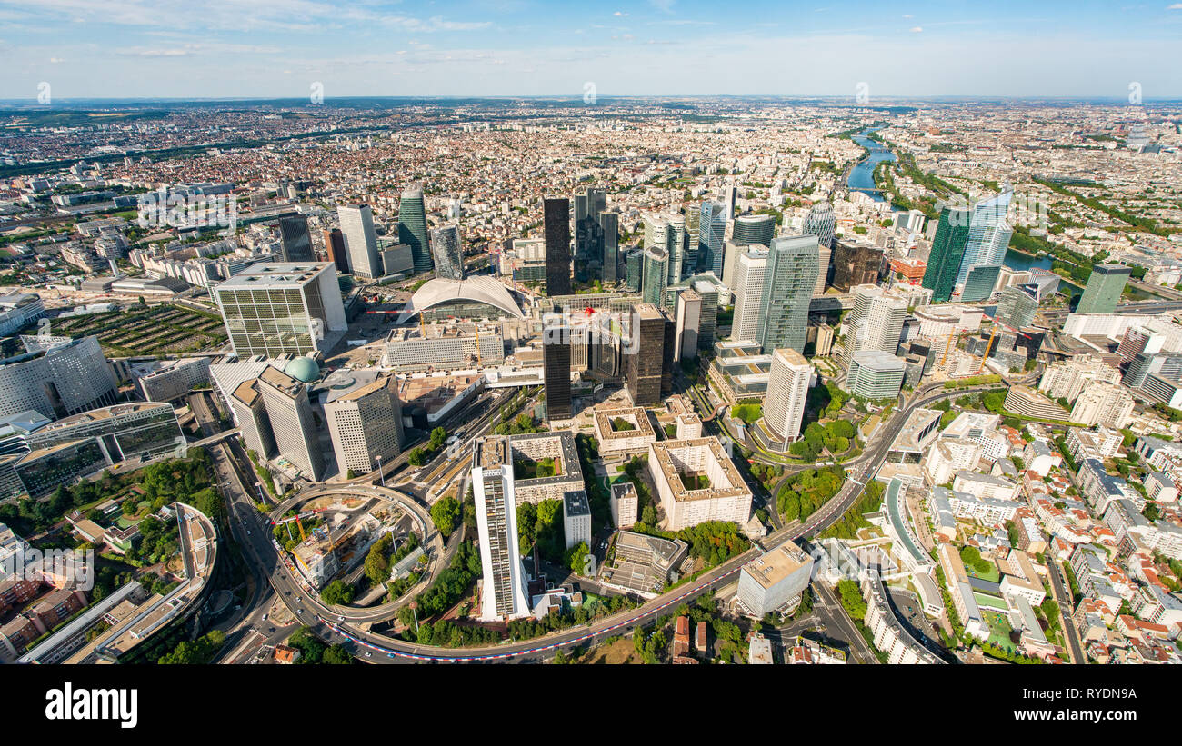 Aerial View of the Financial District La Défense, Paris France Stock ...