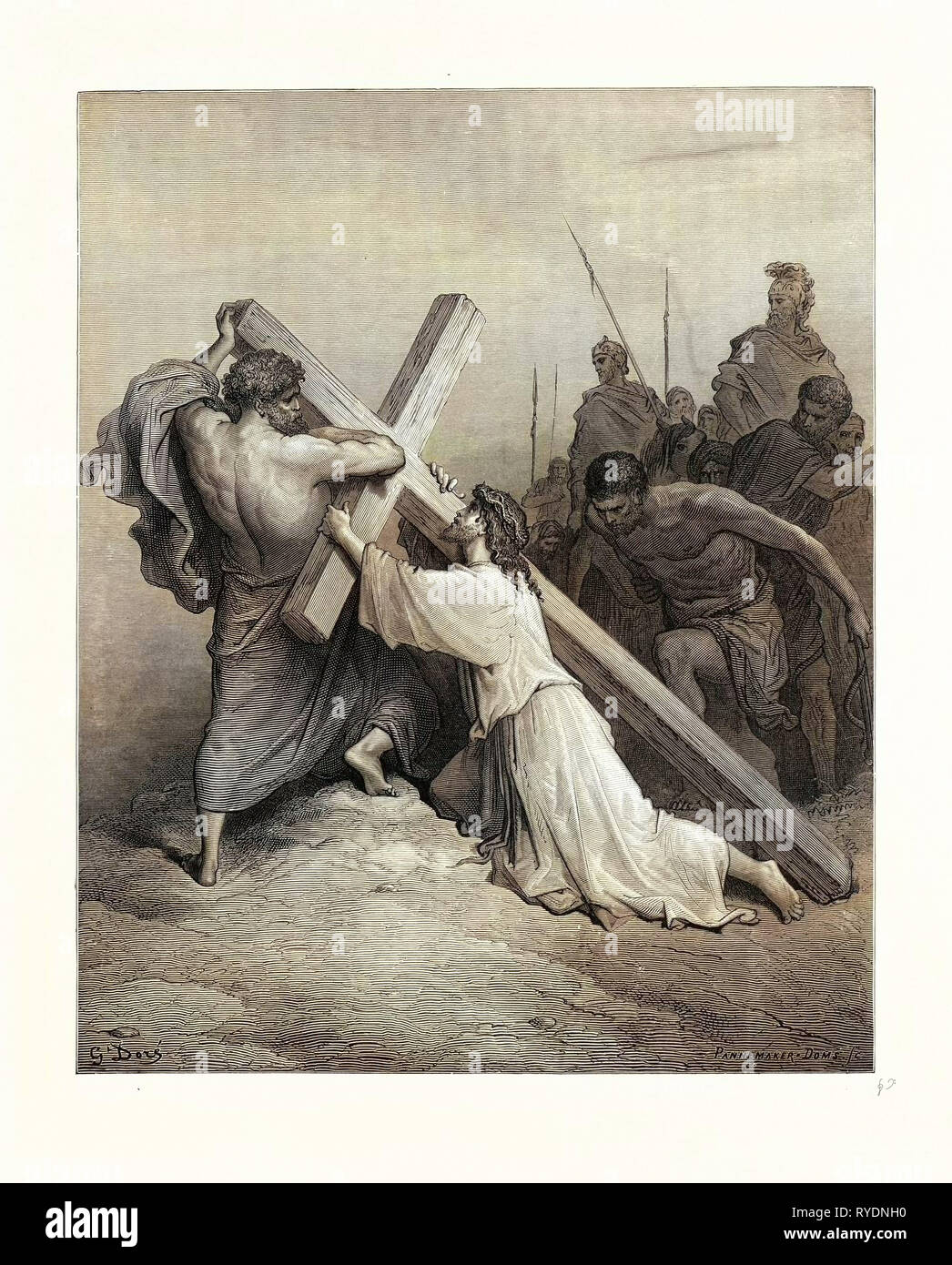 Jesus Falling Beneath the Cross Stock Photo - Alamy