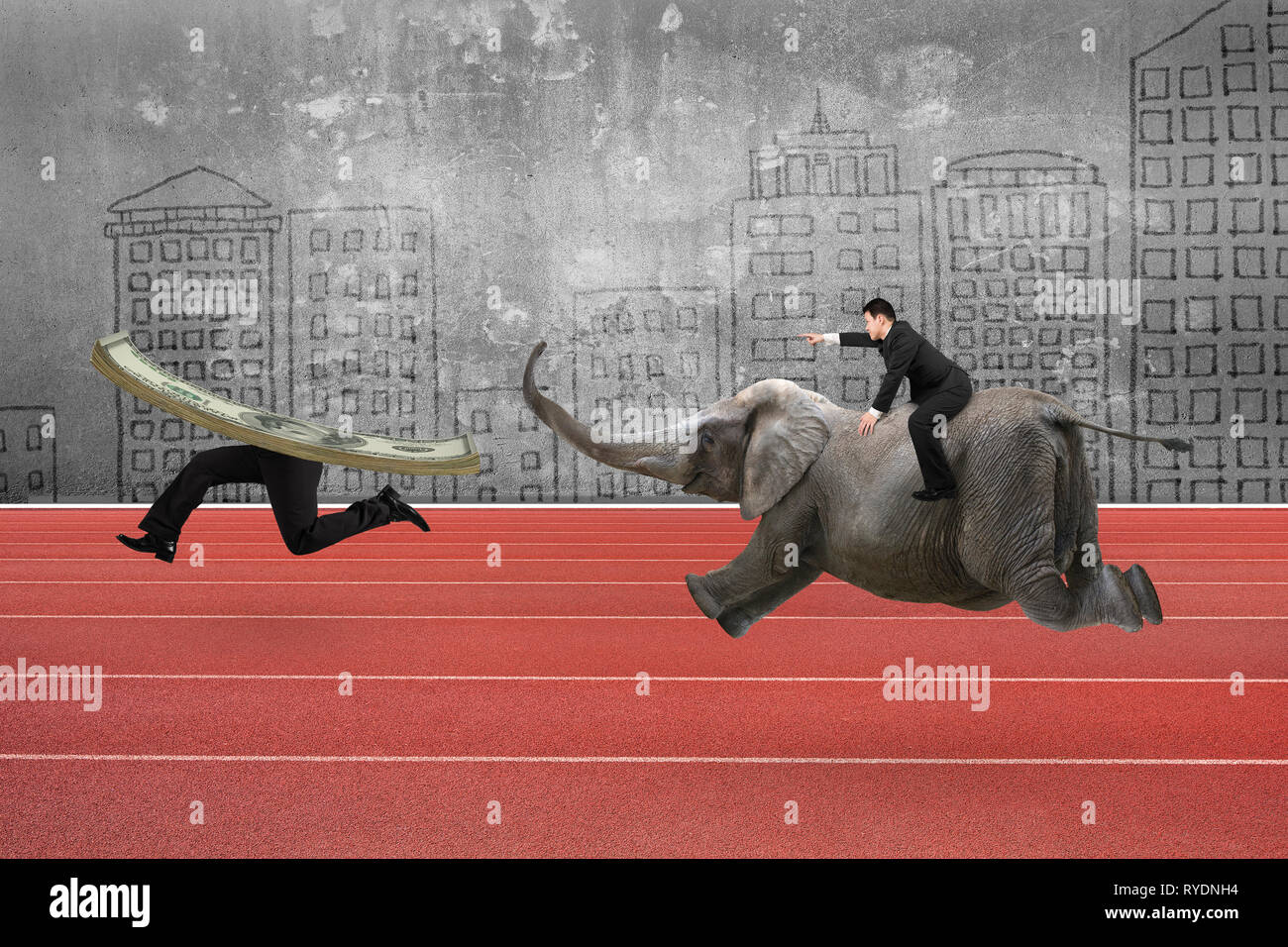 Man Running Elephant High Resolution Stock Photography and Images - Alamy