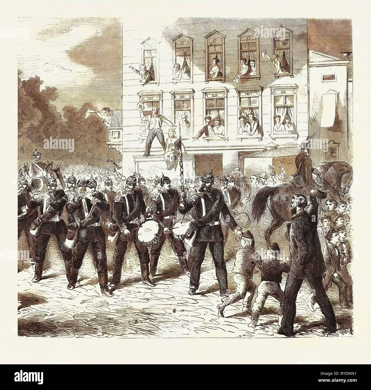 Franco-Prussian War: Departure of Berlin of the Regiment Grenadiers ...