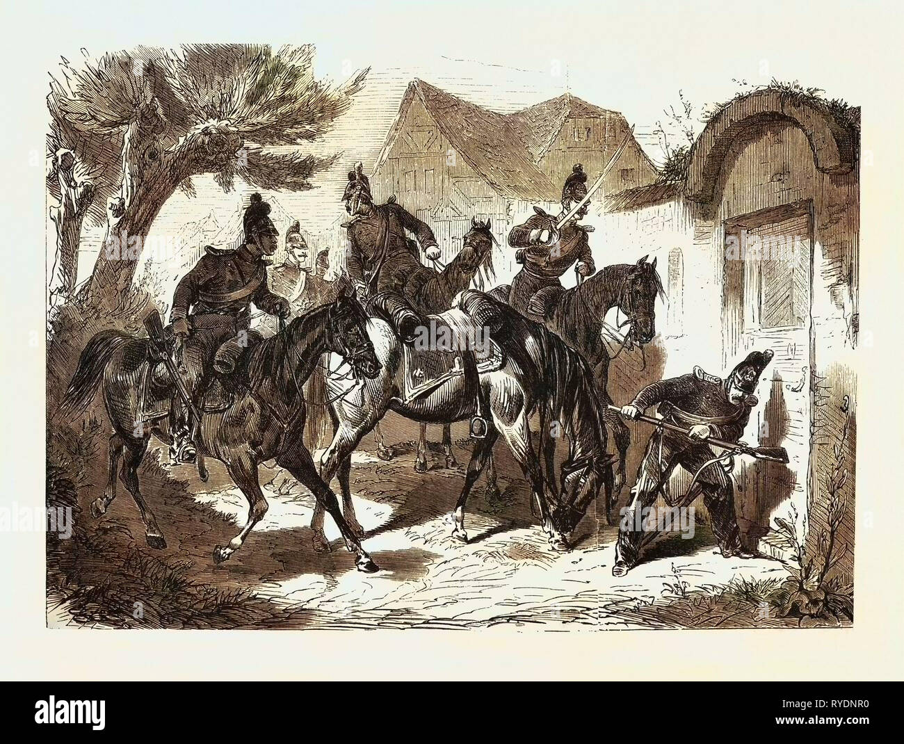Franco-Prussian War: Patrol of Bavarian Light Cavalry 1870 Stock Photo ...