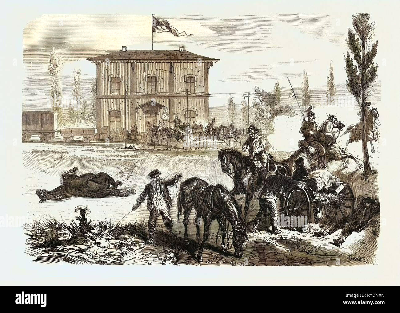 Franco-Prussian War: The Railway Station of Courcelles in the Morning ...