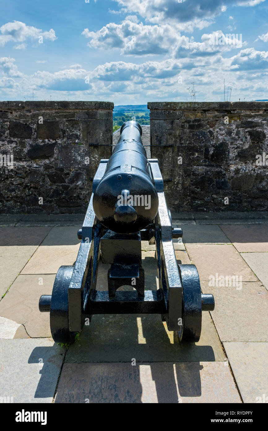 A cannon on the the outer defences of Stirling Castle. Stirlingshire ...