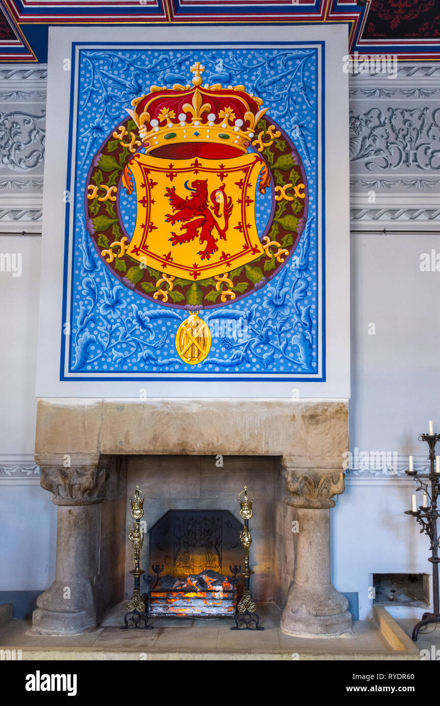 Fireplace in the King's Bedchamber, Stirling Castle, Stirlingshire ...