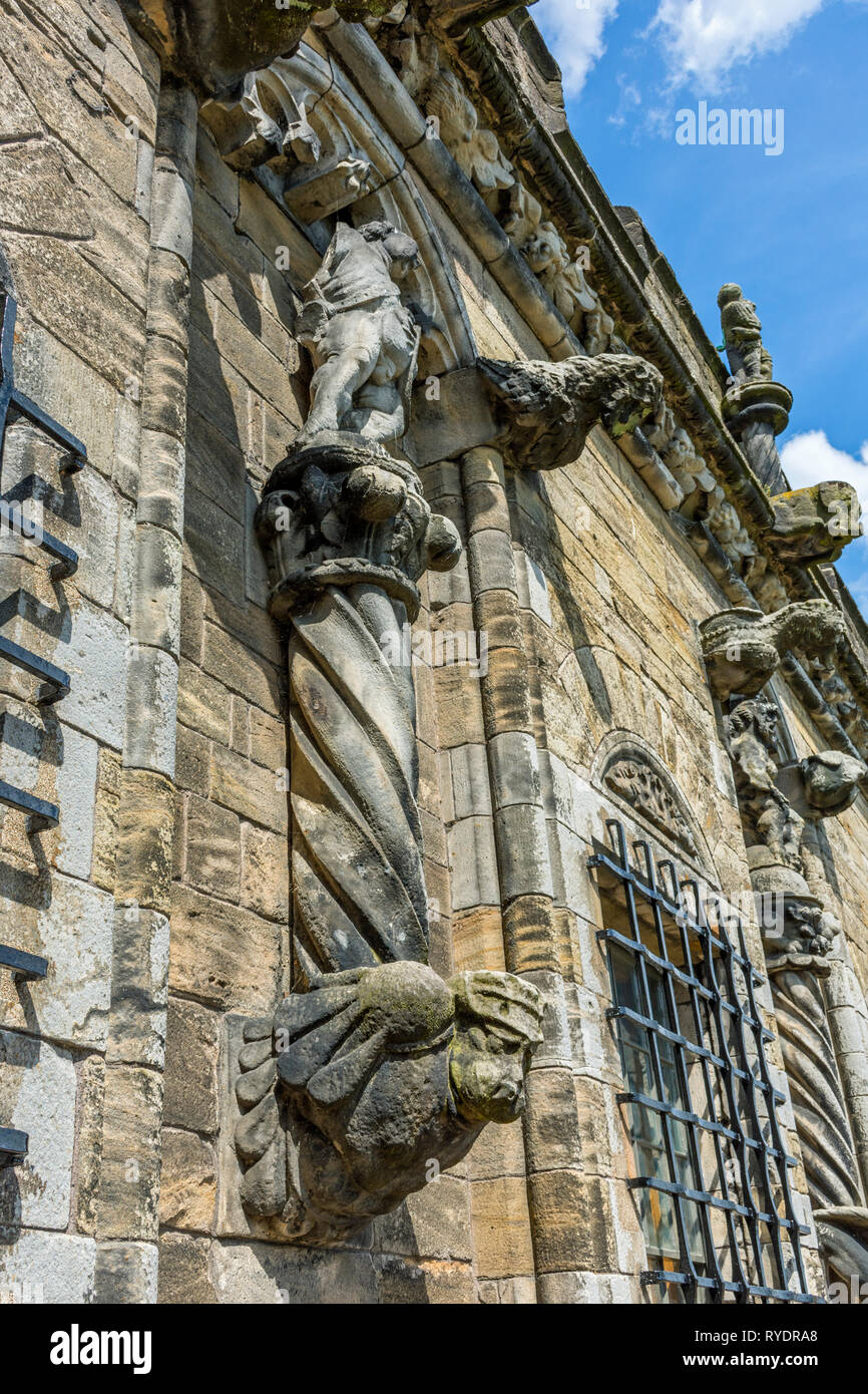Grotesques and statues on the south façade of the Palace from the ...