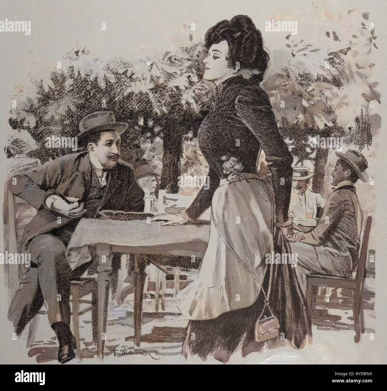 Man woman restaurant vintage hi-res stock photography and images - Alamy