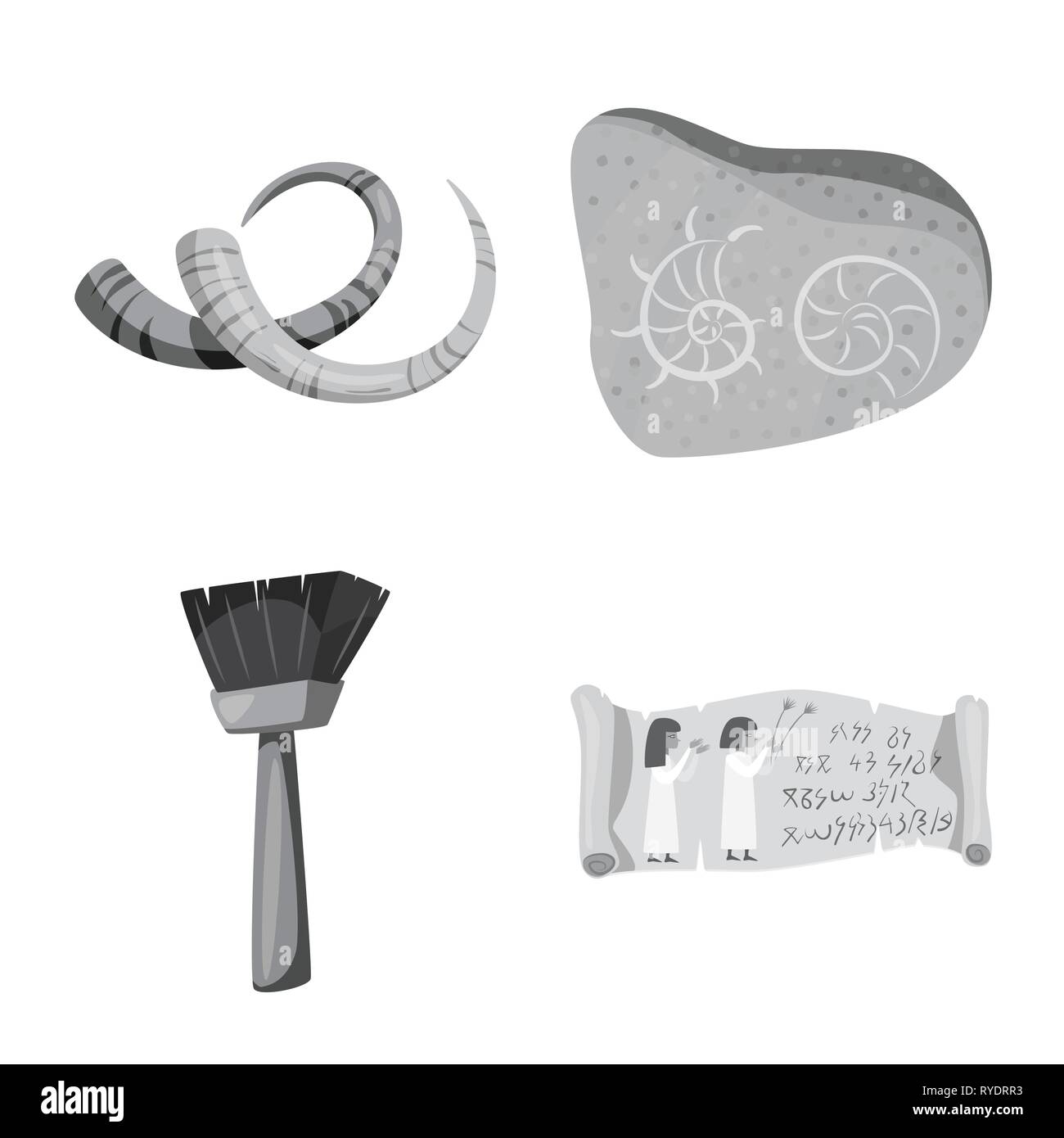 horn,rock,brush,scroll,tusk,black,tool,papyrus,bone,Greece,paint ...