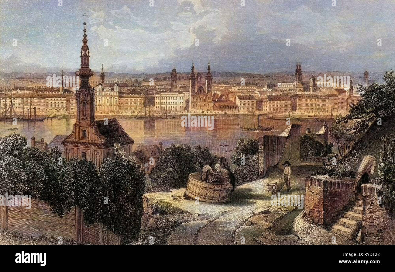 Budapest, Pest, Buda, Raitzenstadt, Taban, Hungary, 19th Century. 1820 ...