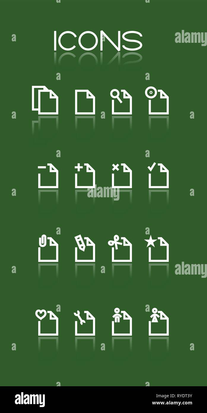 Simple white icons on green background Stock Vector Image & Art - Alamy