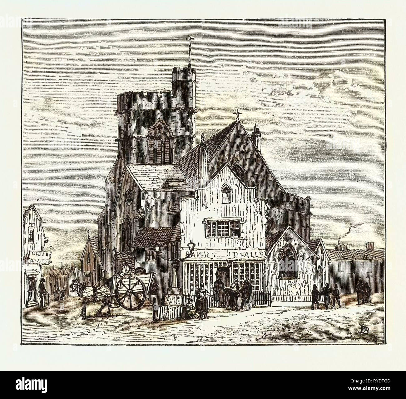 The North of London, High Street, Barnet, Engraving 1876, UK, Britain ...