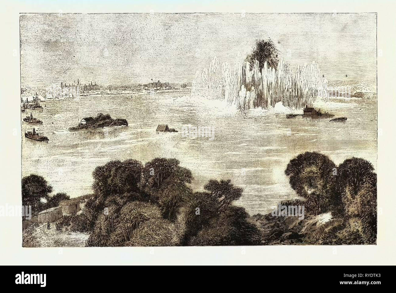 Destruction of Hell Gate, New York, 7.-Flood Rock. 8. -Hallett's Point ...