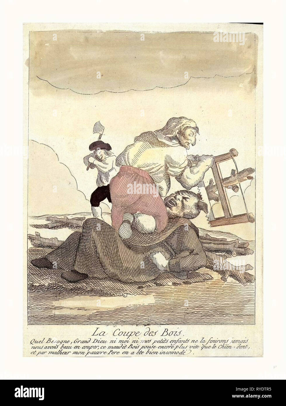 Print Shows a Member of the Third Estate, Possibly a Woman, Kneeling on ...