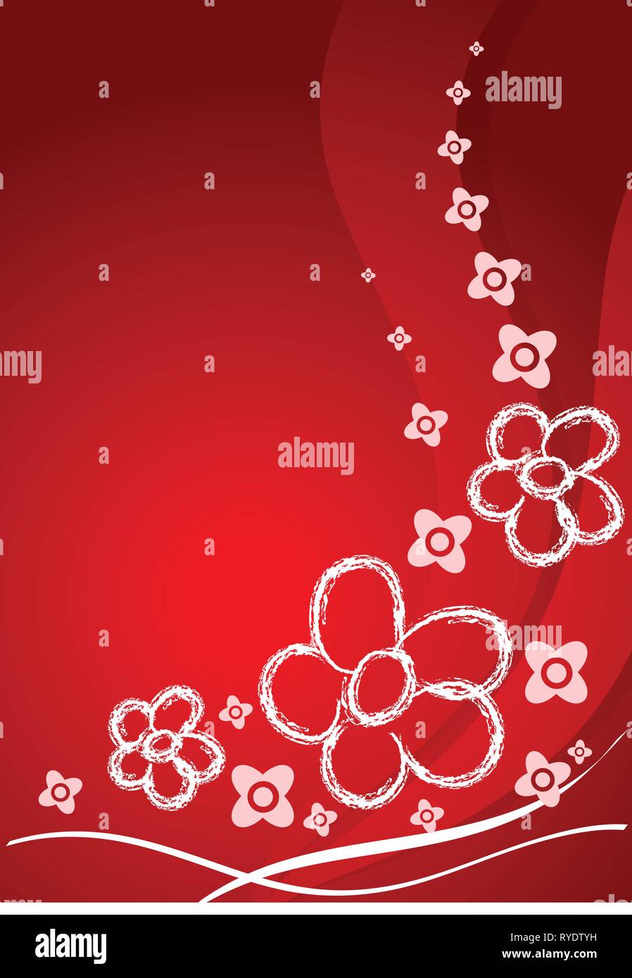 Red card with flowers and curves Stock Vector Image & Art - Alamy